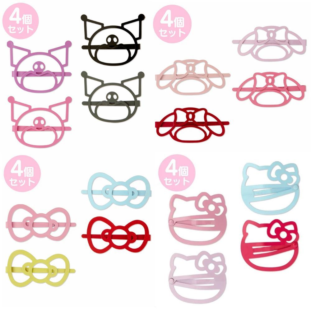 🇯🇵 กิ๊บ 4ชิ้น Colorful hairpins Ribbons Kuromi My Melody Hello Kitty ...