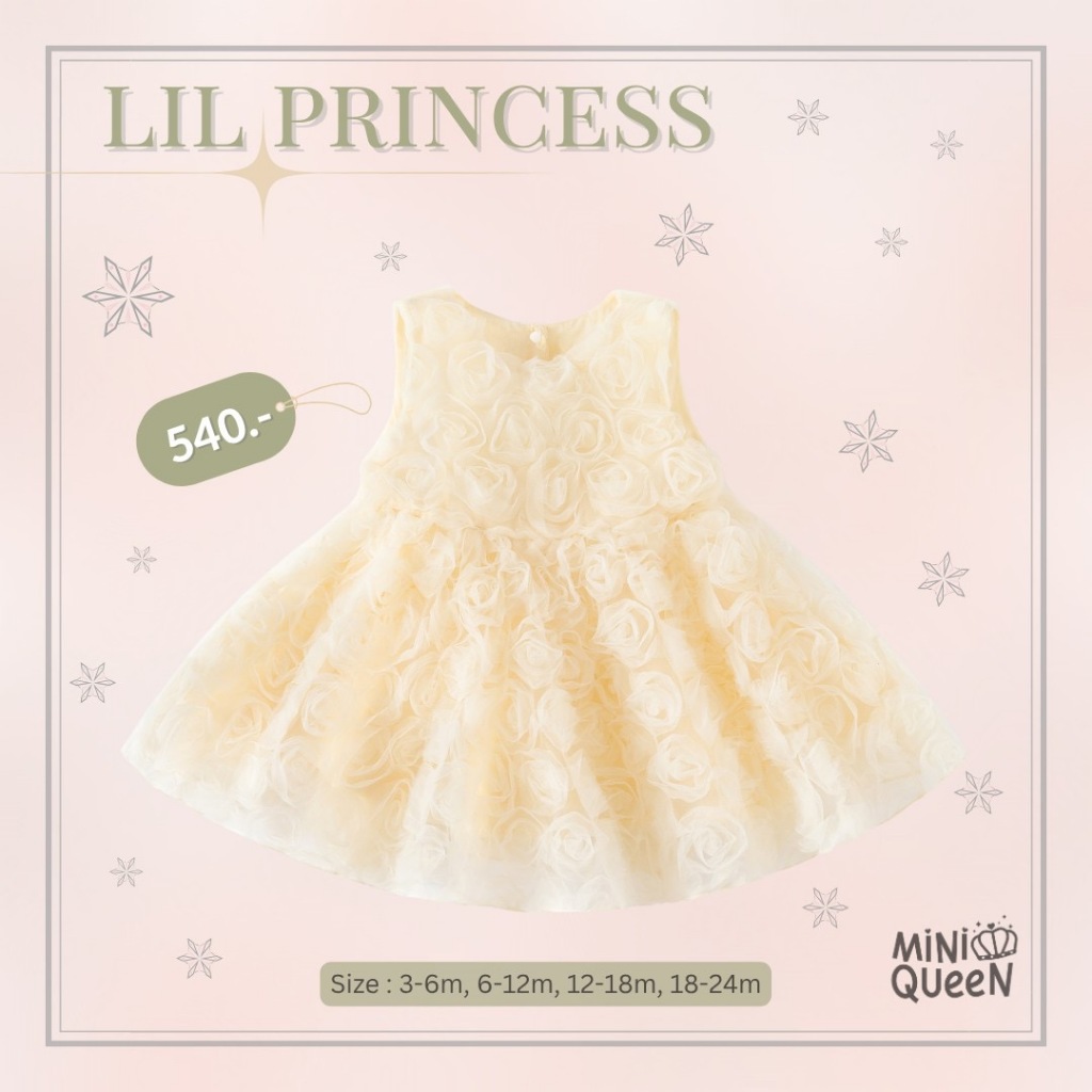 MiniQueen ชุดเดรสเด็กอ่อน ชุดออกงานเด็กอ่อน รุ่น Lil Princess (DRS00035 ...