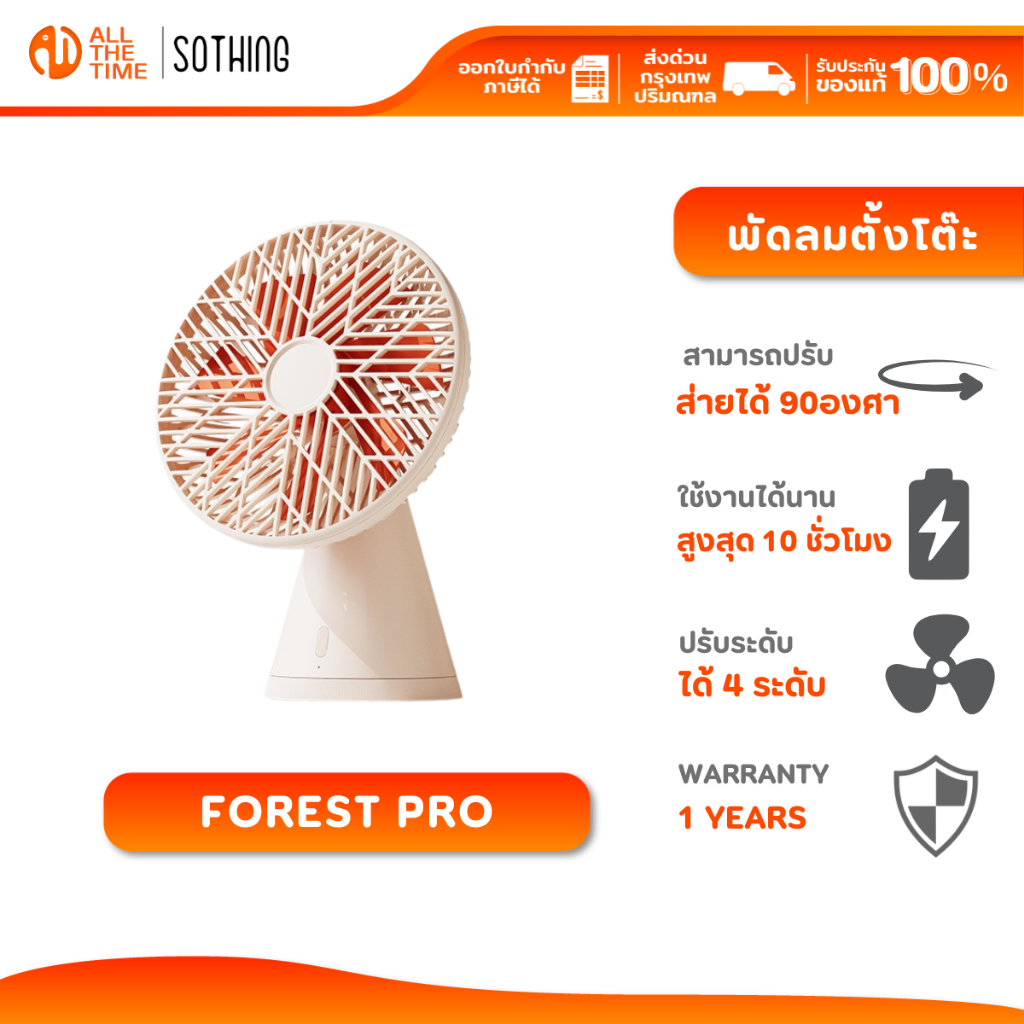 SOTHING Desktop Fan Forest Pro พัดลมตั้งโต๊ะ ปรับแรงลมได้ 3 ระดับ หมุน ...