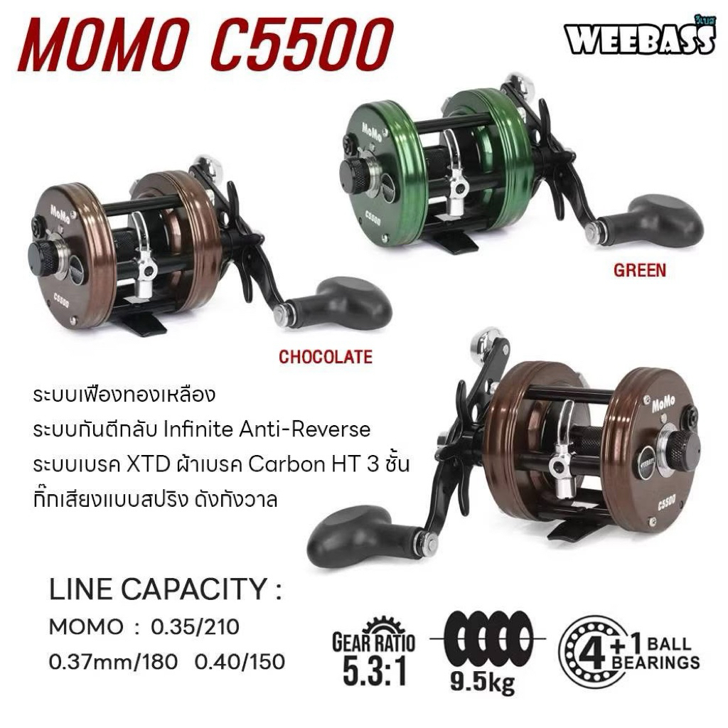 WEEBASS MOMO C5500 รอกเบทหน้าแคบ New 2025 ล่าสุดครับ | Shopee Thailand
