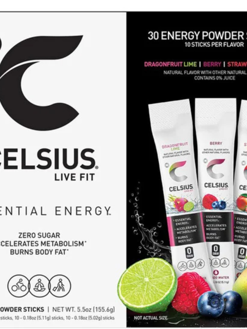 Celsius On The Go Powder Sticks, Variety Pack, 30-count Dragonfruit ...
