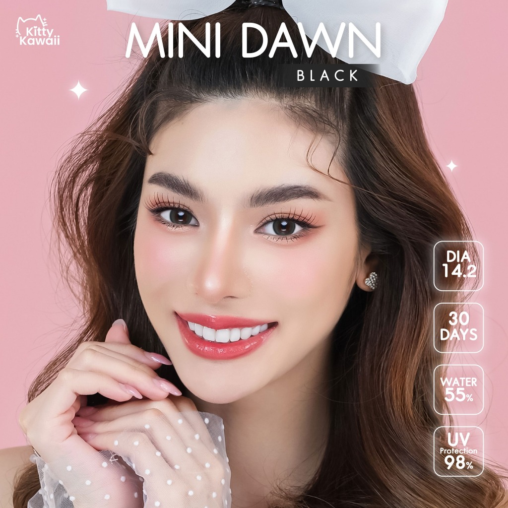 คอนแทคเลนส์ Mini Dawn Black (Kitty Kawaii) ขนาดมินิ 🌷 ลายฮิต สุดปังใน ...