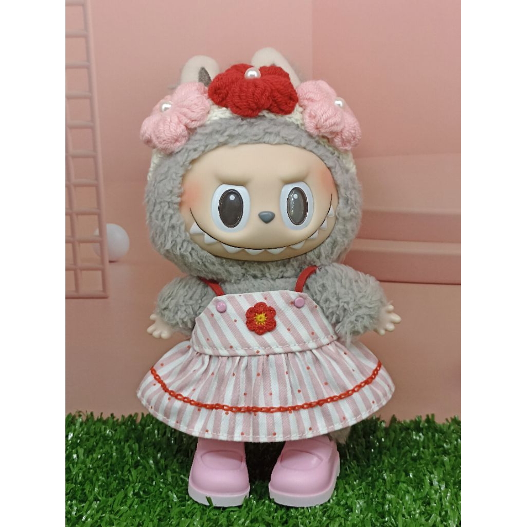 ชุดตุ๊กตางานปักมือ Labubu marcarons, liila cat เดรสปัก+คาดผม พร้อมส่ง ...