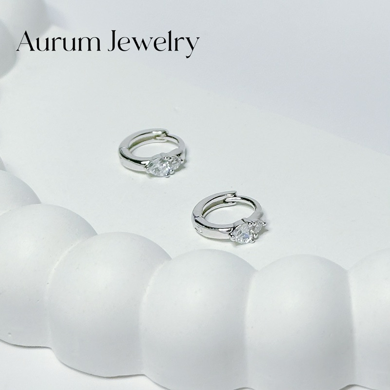 Aurum Jewelry : ต่างหูห่วง เงินแท้ รุ่น Sarine (ราคาต่อ 1 คู่) | Shopee Thailand