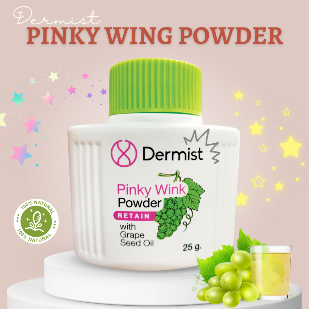 แป้งเดอร์มิสท์ แป้งฝุ่นเนื้อละเอียด มีกริ้ตเตอร์ ฟรุ้งฟริ้ง ( Dermist Pinky Wink Powder ...