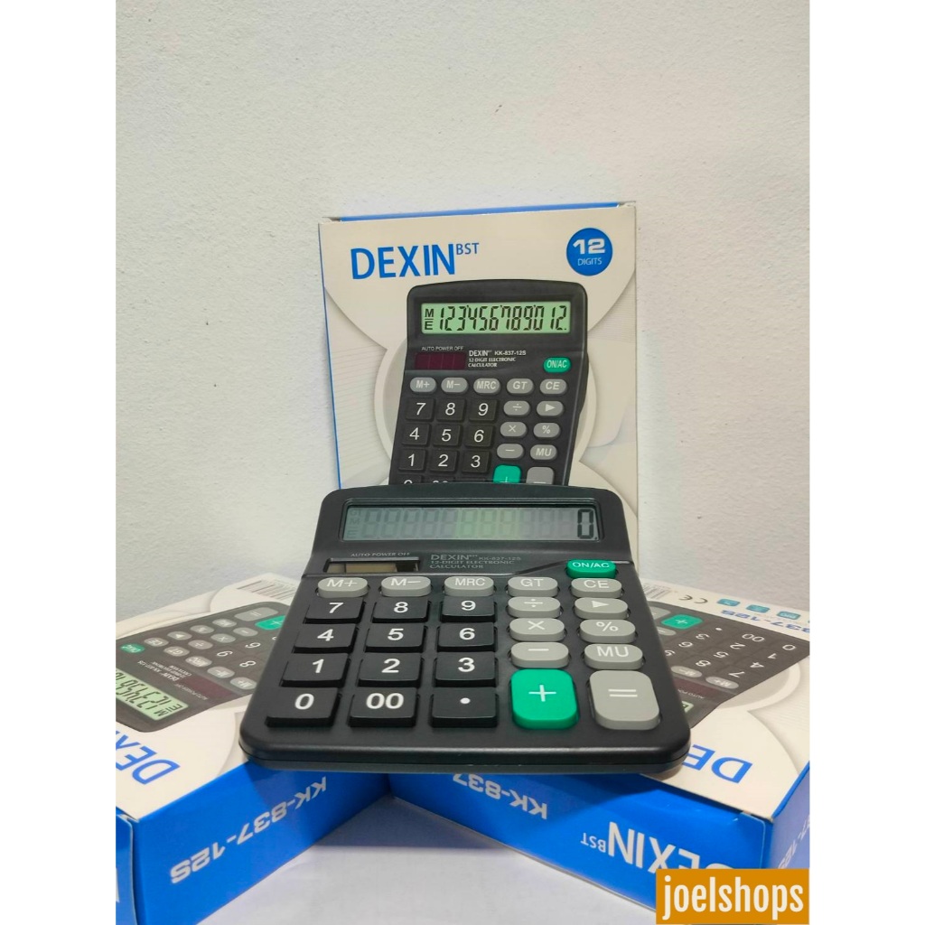 DEXIN BST เครื่องคิดเลข รุ่น KK-837-12S สีดำ | Shopee Thailand