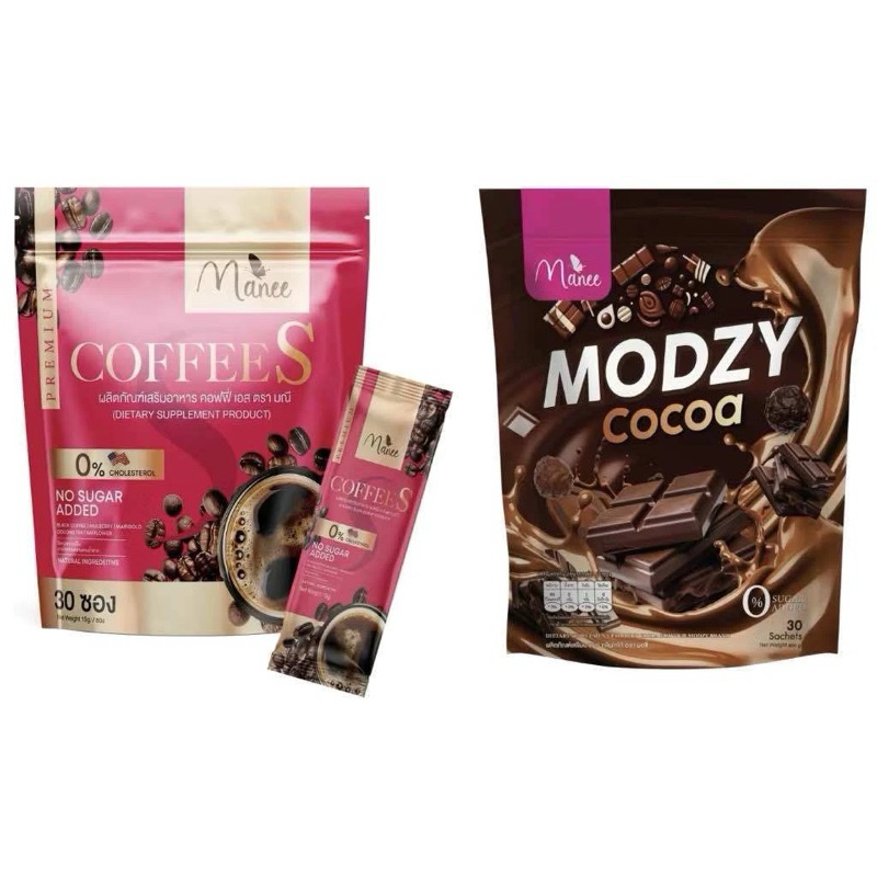 Manee Coffee S & Cocoa กาแฟมณี เอส & โกโก้มณี 1 ห่อ 30 ซอง | Shopee ...