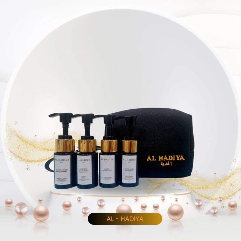 ชุดผลิตภัณฑ์บำรุงผิวหน้าละผิวกาย สำหรับ ฮัจย์และอุมเราะห์ AL-HADIYA Hajj Pack Travel Kit เซ็ต 4 ...