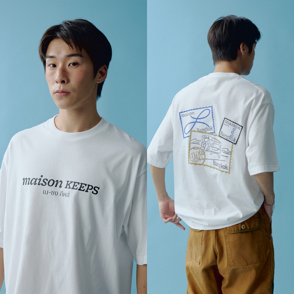 maison KEEPS | The Stamp Oversized Tee | Unisex | เสื้อยืดทรงoversized ลายปริ้นท์ มี 2ไซส์ให้ ...