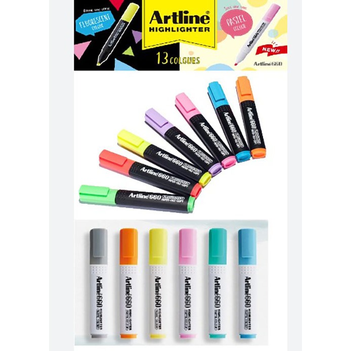 Artline EK-660 Highlighter ปากกาเน้นข้อความ/ไฮไลท์ อาร์ทไลน์ Like Stabilo Staedtler | Shopee ...
