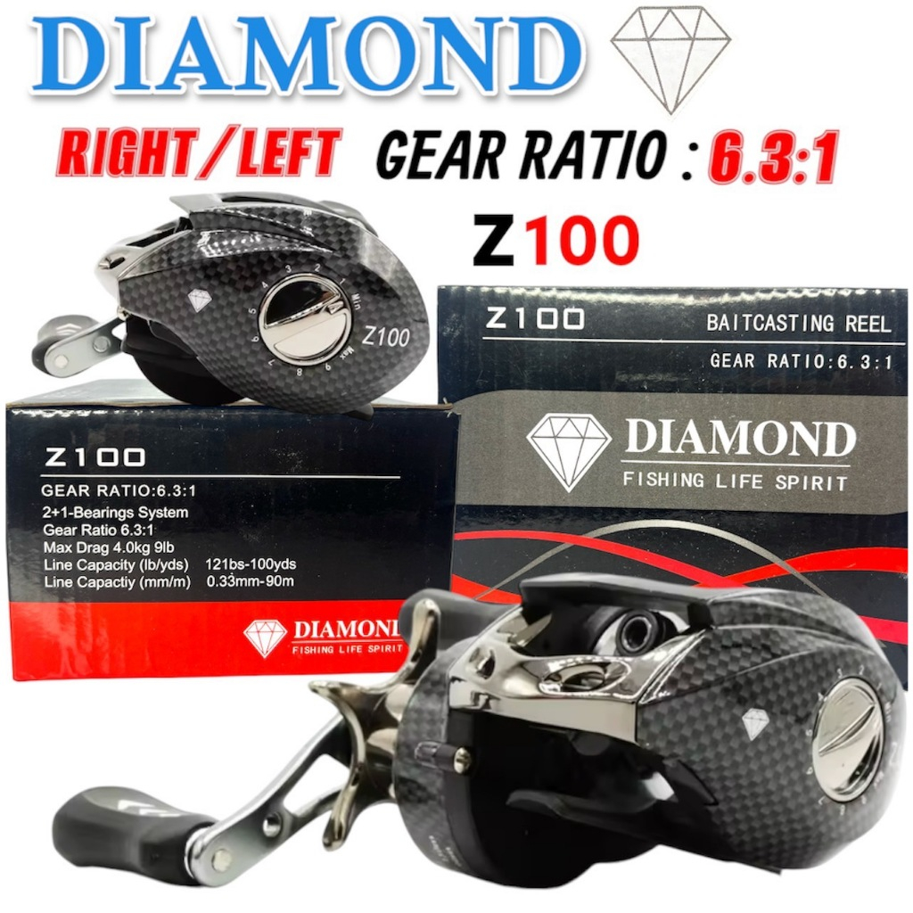 รอกหยดน้ำ DIAMOND Z100 FISHING LIFE SPIRIT (มีทั้งหมุนซ้ายและหมุนขวา ...