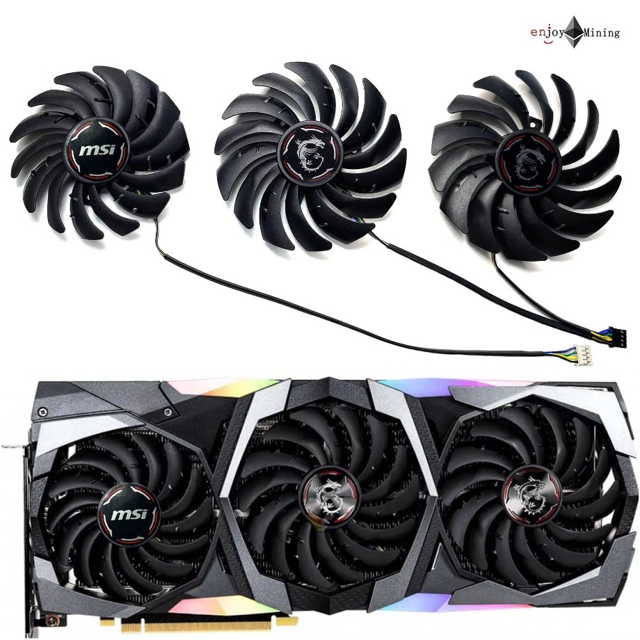 พัดลมการ์ดจอ MSI GeForce RTX 2070s 2080 2080s 2080Ti GAMING X Trio Graphics Card Cooling Fan ...