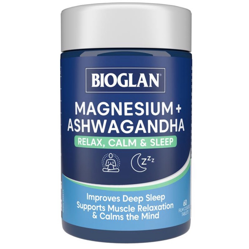 Bioglan Magnesium + Ashwagandha Relax Calm & Sleep 60 Tablets | Shopee ...
