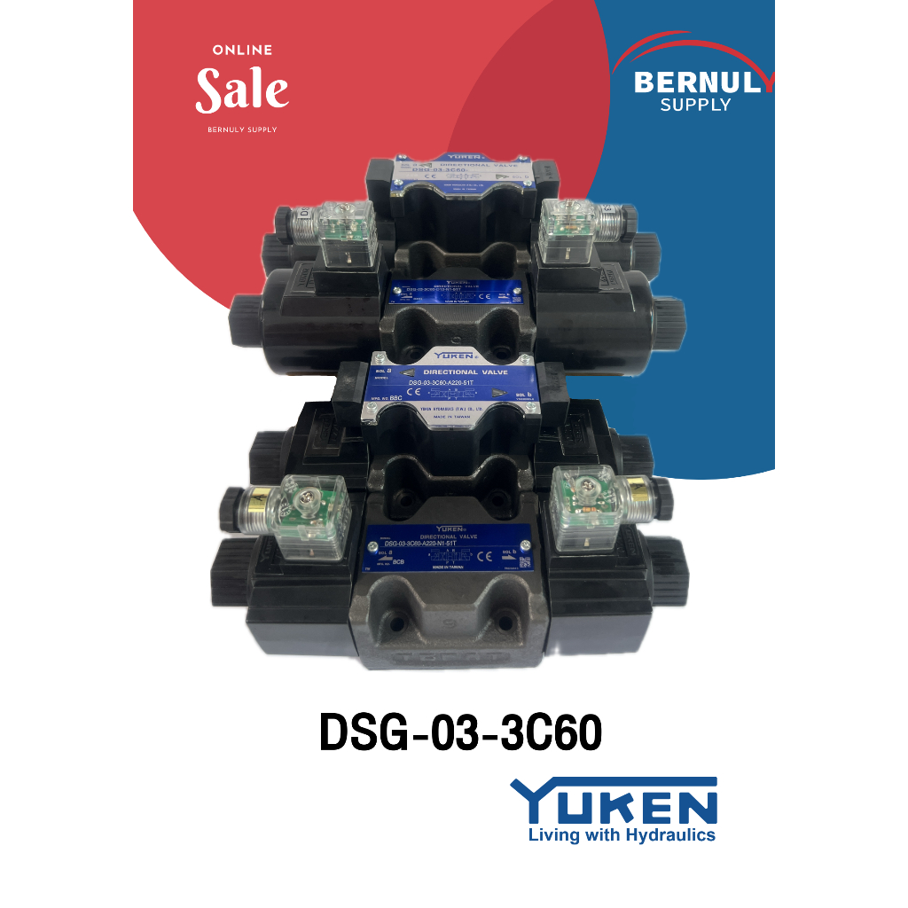 Solenoid valve DSG-03-3C60 ยี่ห้อ YUKEN ประเทศ ไต้หวัน | Shopee Thailand