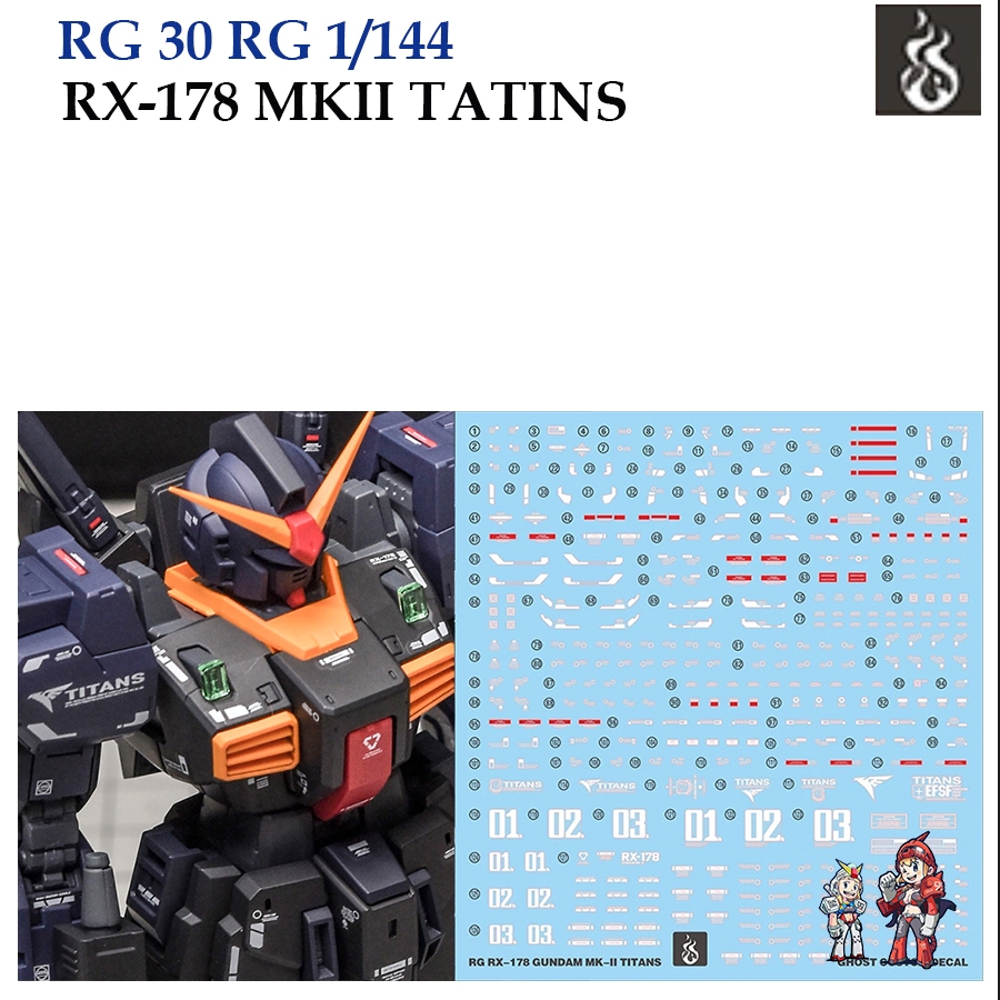 ดีคอลน้ำ [GHOST] RG 30 RG 1/144 RX-178 MK II TATINS GUNDAM WATER SLIDE ...