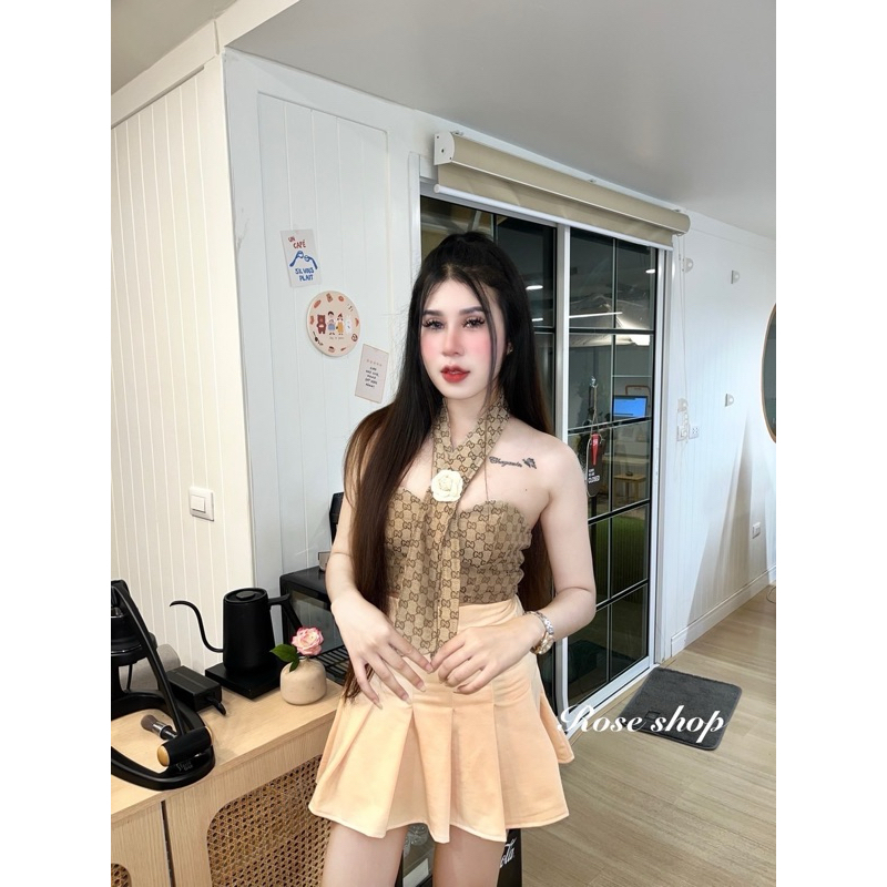 Roseshop เซท 3 ชิ้น แต่งอะไหล่อะไหล่ Luxary สไตล์สาวโคเรียบบอกเลยน่ารักมากกกก คัตติ้งเป๊ะ ...