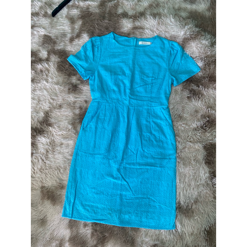 เดรสสีฟ้างานปักทั้งตัวงานป้ายRANIYA | Shopee Thailand