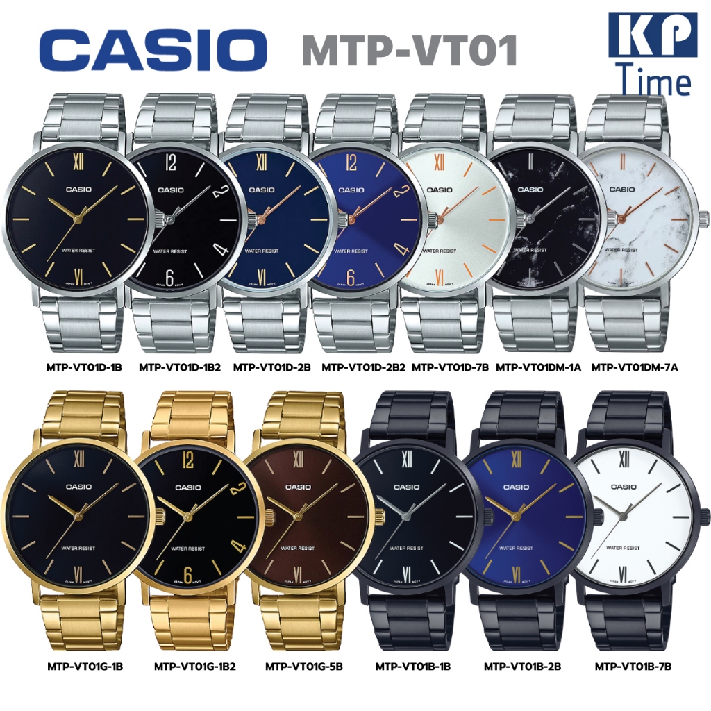 Casio นาฬิกาข้อมือผู้ชาย สายสแตนเลส รุ่น MTP-VT01 ของแท้ประกันศูนย์ CMG | Shopee Thailand
