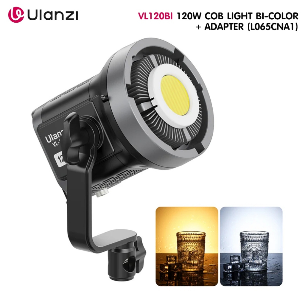 ULANZI VL120BI 120W COB LIGHT BI-COLOR WITH ADAPTER ปรับอุณหภูมิของไฟสี ...