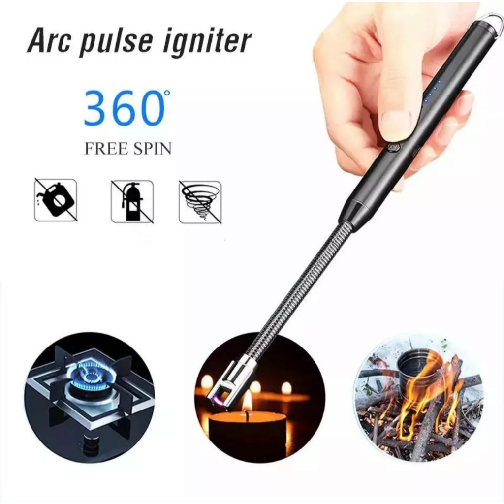 OUYILIที่จุดไฟ ที่จุดเตาพกพา ปรับได้ 360° แบบไฟฟ้า ชาร์จ USB ชาร์จ ไฟแช ...