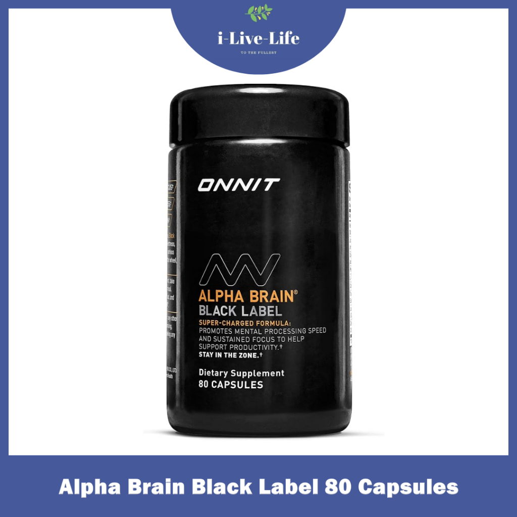 Onnit - Alpha Brain Black Label 80 Capsules ผลิตภัณฑ์อาหารเสริม ...
