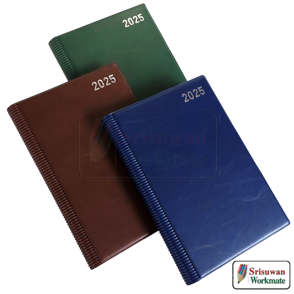DX503 คละสีปก Schedule Book 2025 208 แผ่น 14.5x21.5 ซม. ปกหนัง กันน้ำ ...