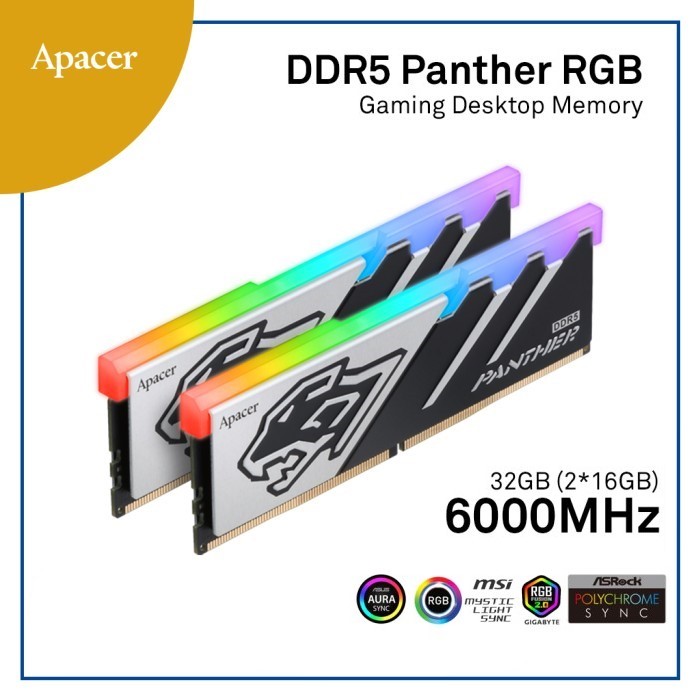 RAM APACER PANTHER RGB DDR5 32GB (16GBx2) 6000MHz RAM APACER PANTHER ...