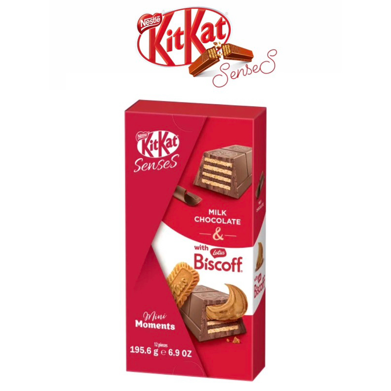 KitKat Senses Mini Moments Milk Chocolate & Lotus Biscoff 195.6 กรัม มี ...