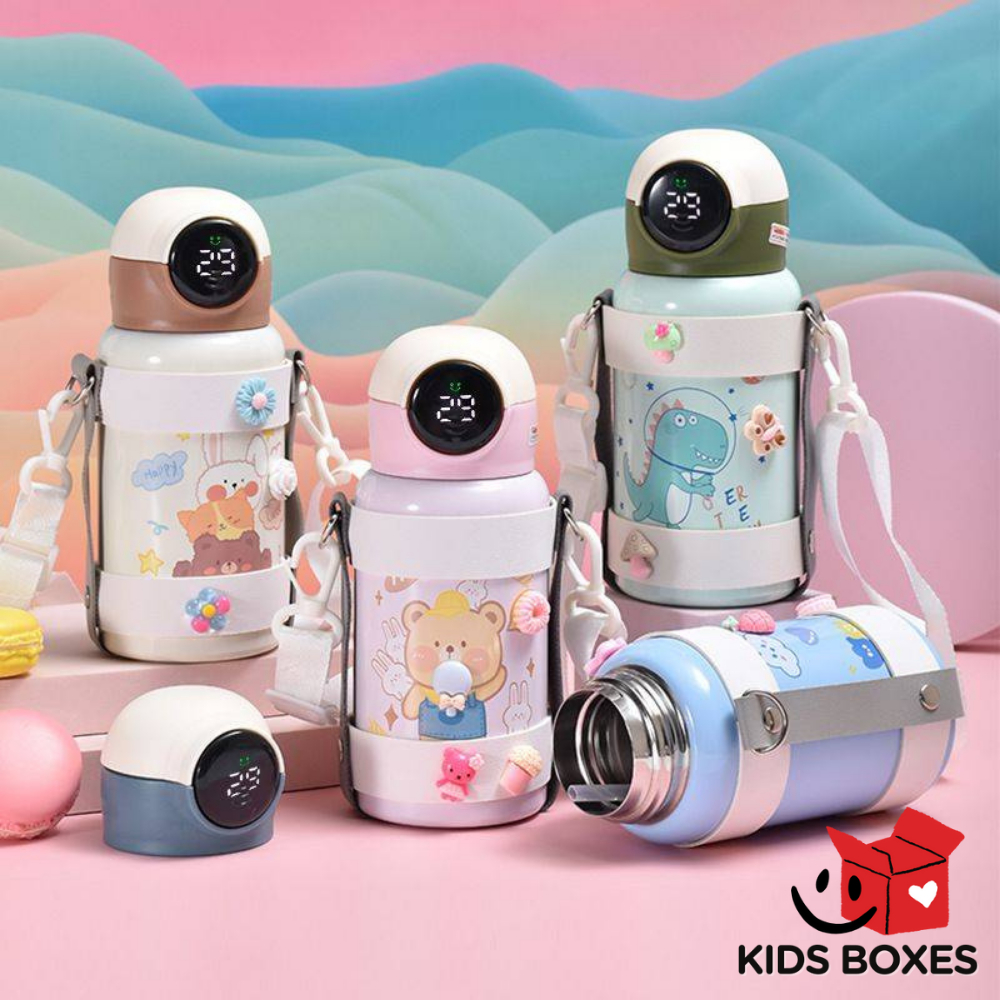 กระติกน้ำเด็ก เก็บอุณหภูมิร้อน-เย็น 400/450ml. มีหลอดดูด พร้อมตัวเลขบอกอุณหภูมิ ดิจิตอล พร้อมส่ง ...