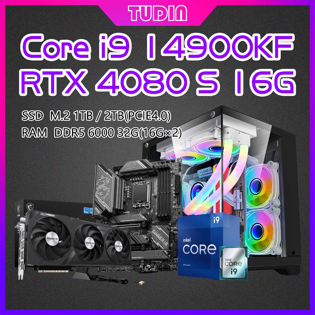 TUDIN INTEI CORE i9 14900KF 24C 32T/RTX 4080 SUPER 16G+MSI Z790 GAMING ...