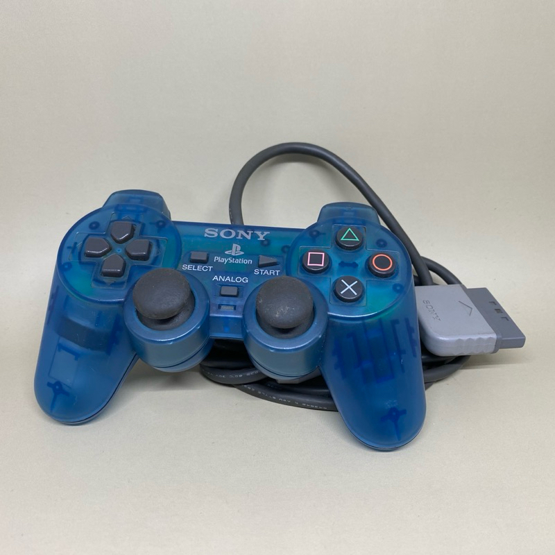 จอยแท้เพลสเตชั่น เคลียร์ บลู (PS1) | Sony Original Wire Controller ...