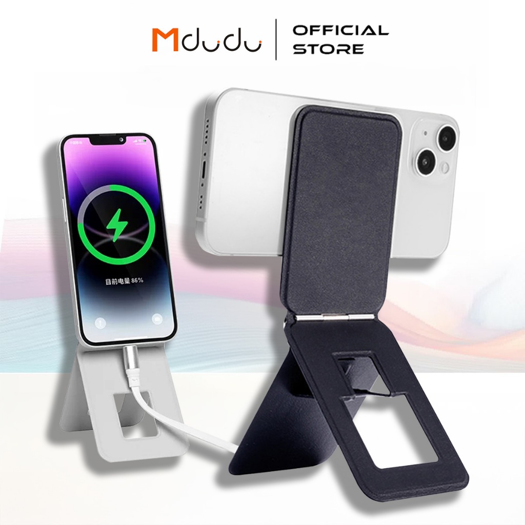 [ของแท้100%]Mdudu ขาตั้งโทรศัพท์มือถือ แม่เหล็ก MagSafe พับเก็บได้ มีความบางเบา แรงดูดแม่เหล็กดี ...