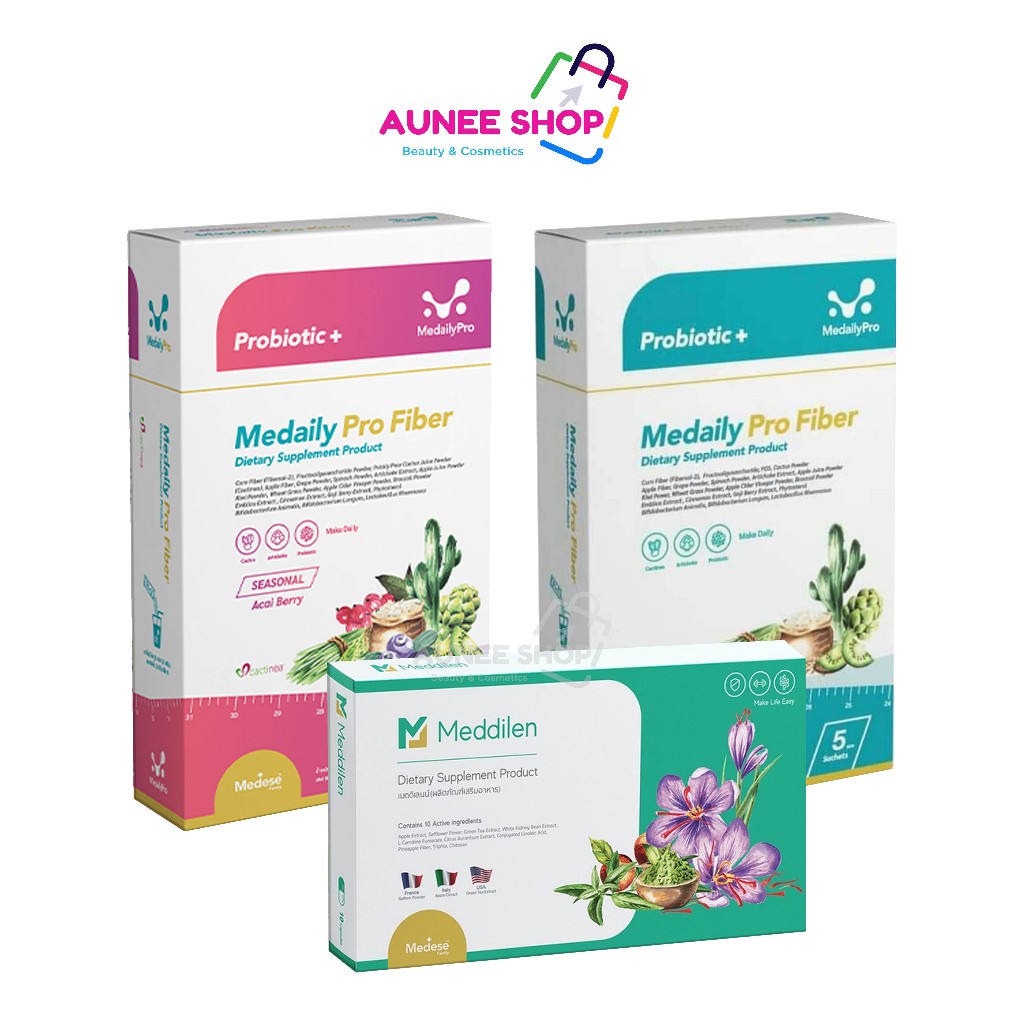 ส่งฟรี/มีไลฟ์ ลด50% ‼️Medese ชุดคู่ลีน Medaily Fiber / Meddilen สำหรับคนยากผอม ดีท็อกซ์ แคปซูล ...