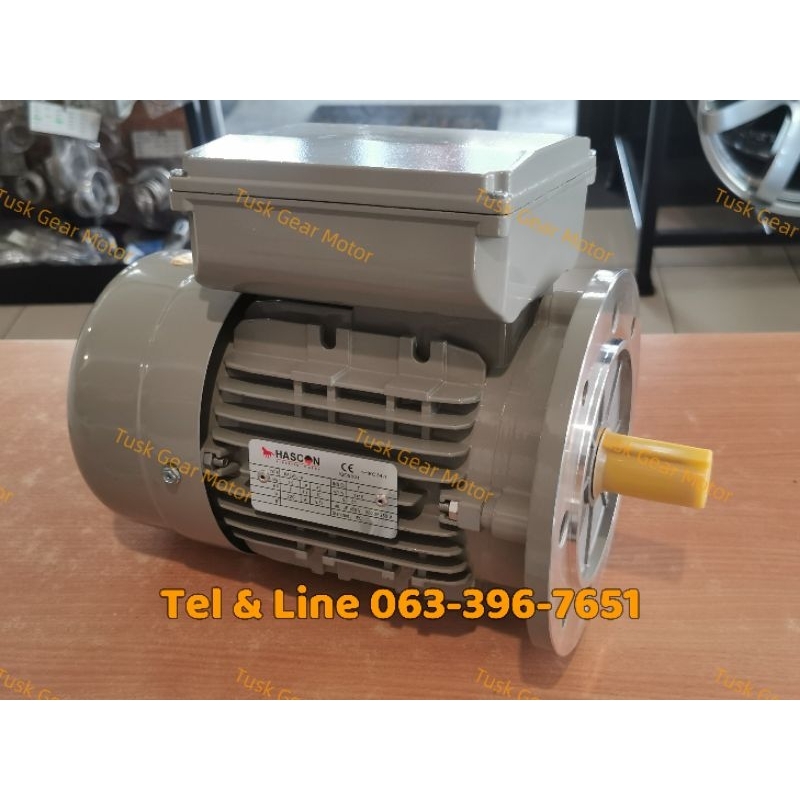 HASCON Motor 1.5kw. 2HP 4P B3,B5 220v. 1Ph มอเตอร์ 2แรง 4โพล ขาตั้ง ...