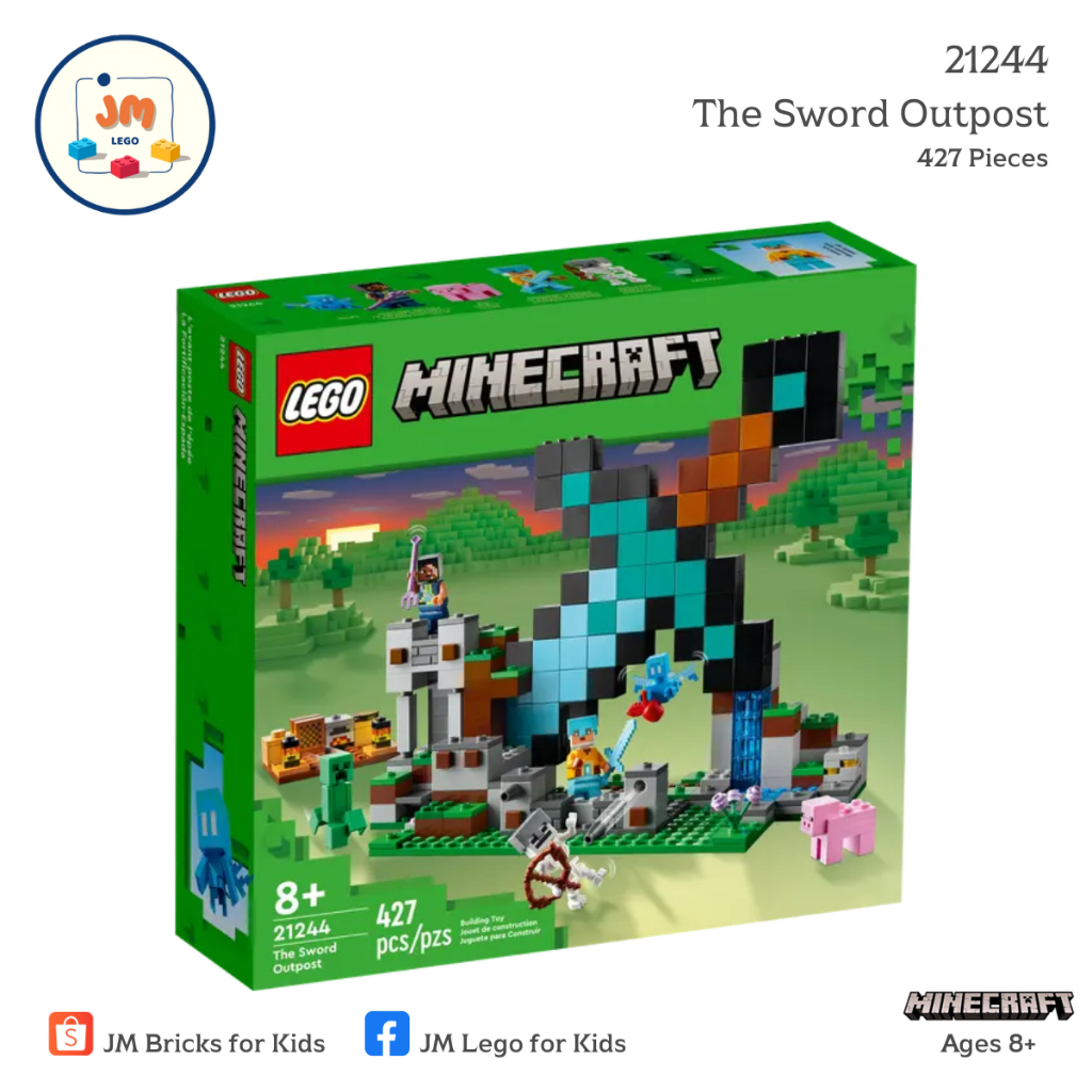 LEGO Minecraft 21244 The Sword Outpost (427 Pieces) สำหรับเด็กอายุ 8 ปี ...