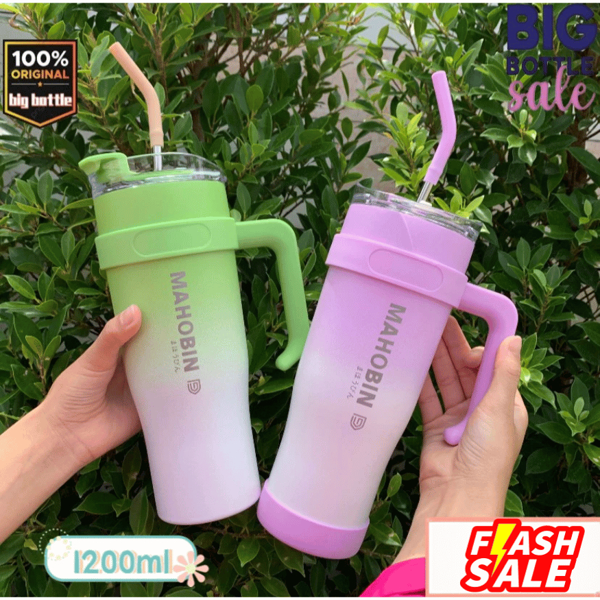 แก้วน้ำ 40oz แก้วเยติเก็บความเย็นมีหูจับ Mahobin 1200ml สแตนเลสแท้ M-3 / DL8901 | Shopee Thailand