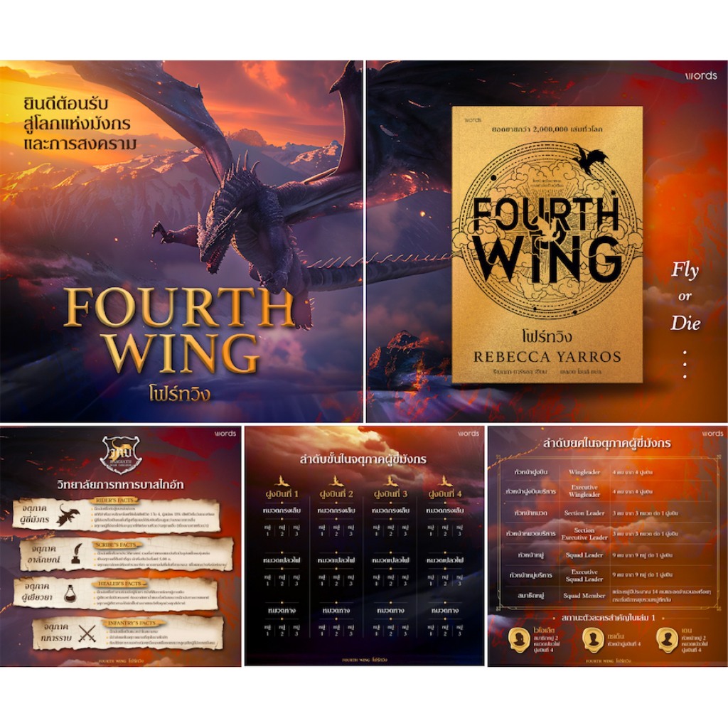 พร้อมส่ง) โฟร์ทวิง FOURTH WING / รีเบกกา ยาร์รอส words | Shopee Thailand
