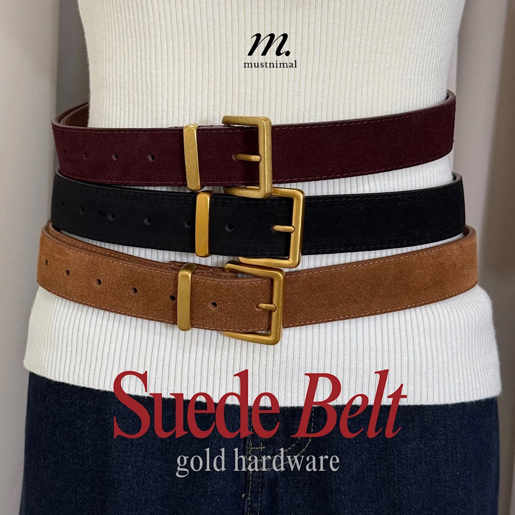 (กาแฟ+น้ำตาลโลโกใสรอ10-14วัน/สีอื่นพร้อมส่ง) MUSTNIMAL | Suede gold ...
