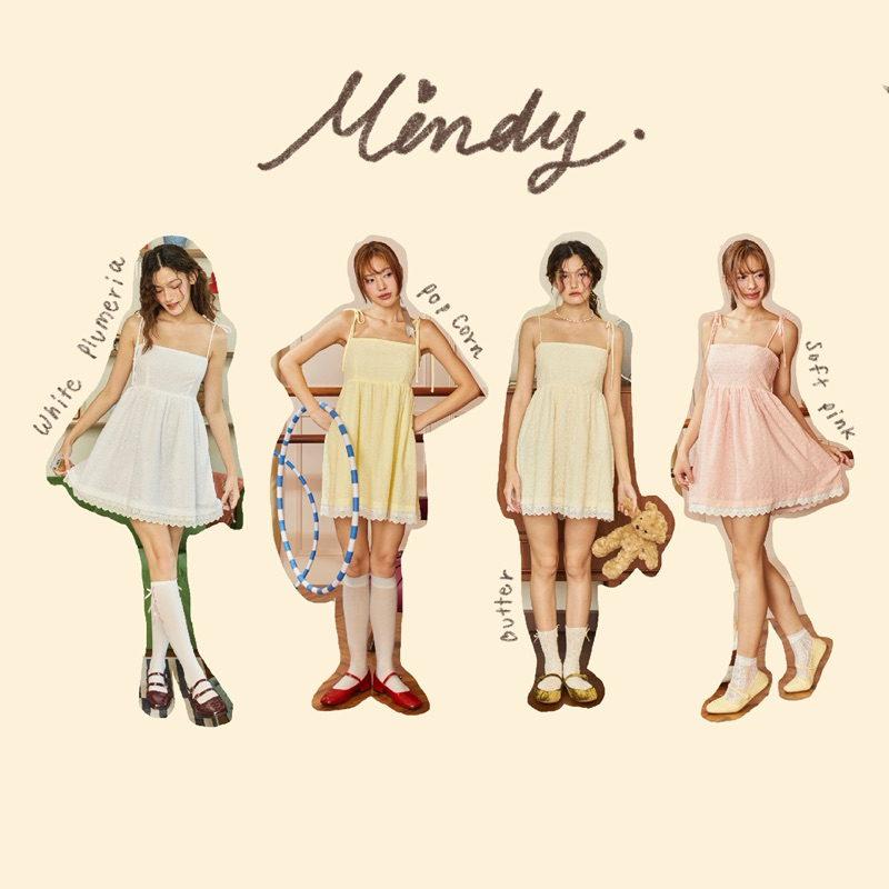 Mindy dress เดรสมินดี้ เดรสลูกไม้น่ารักละมุน | Shopee Thailand