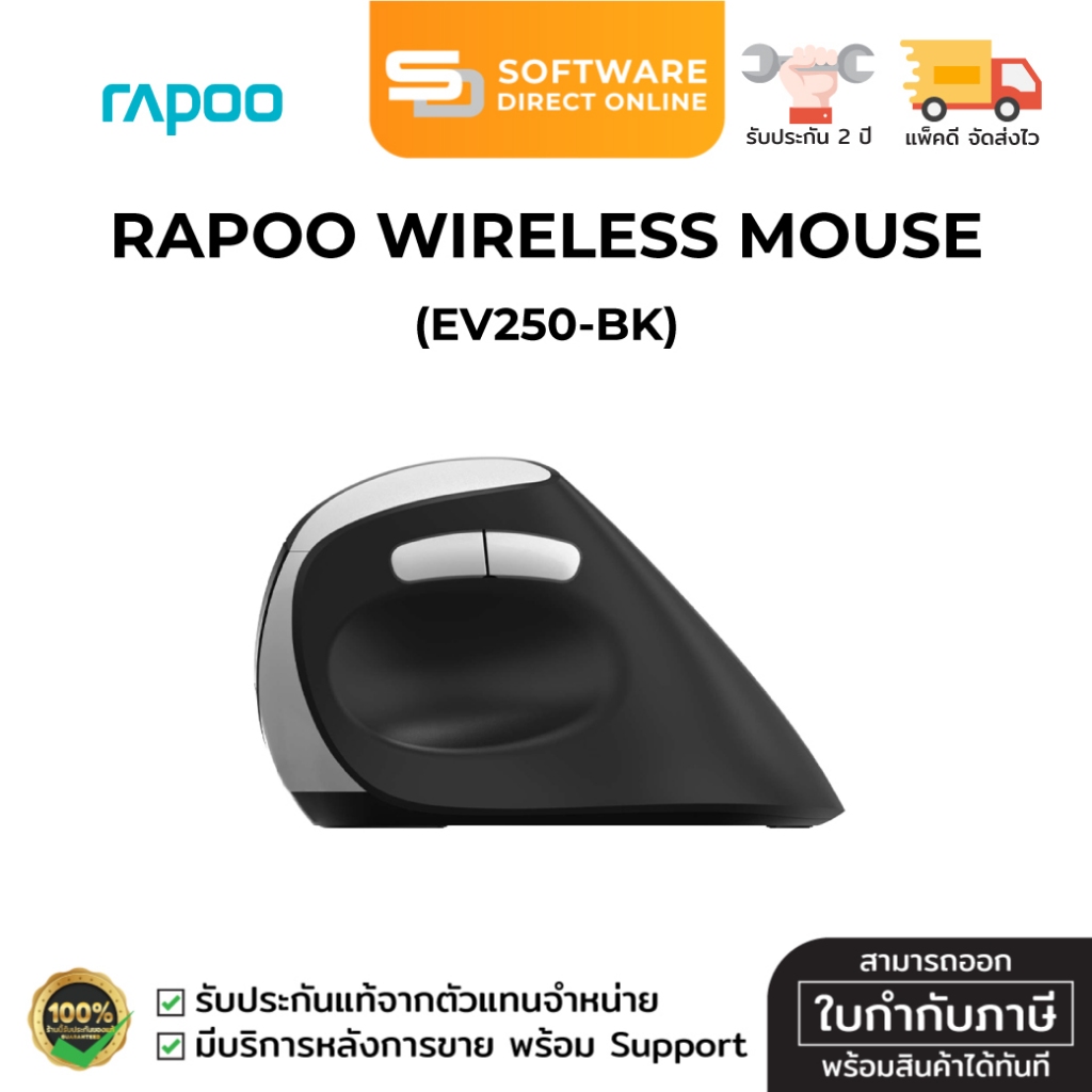 เมาส์ไร้สาย RAPOO Wireless Mouse [EV250-BK] | Shopee Thailand