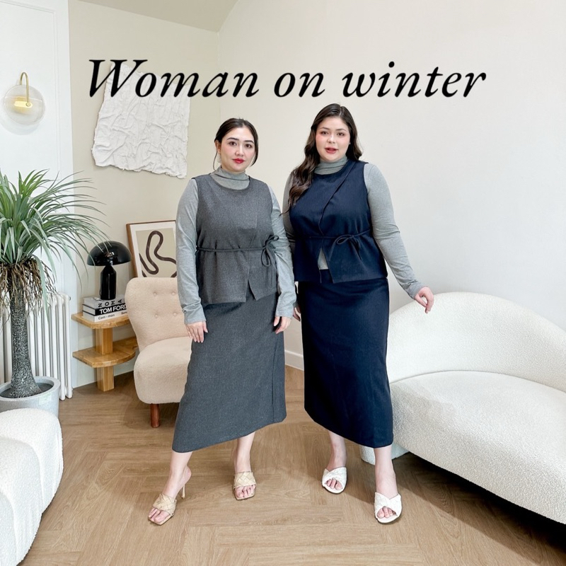 (DPWNAXU ลด 45.-) Lady M | Women on winter set plussize ชุดเซ็ท3ชิ้นสำหรับสาวอวบ ใส่ทำงาน ใส่ ...