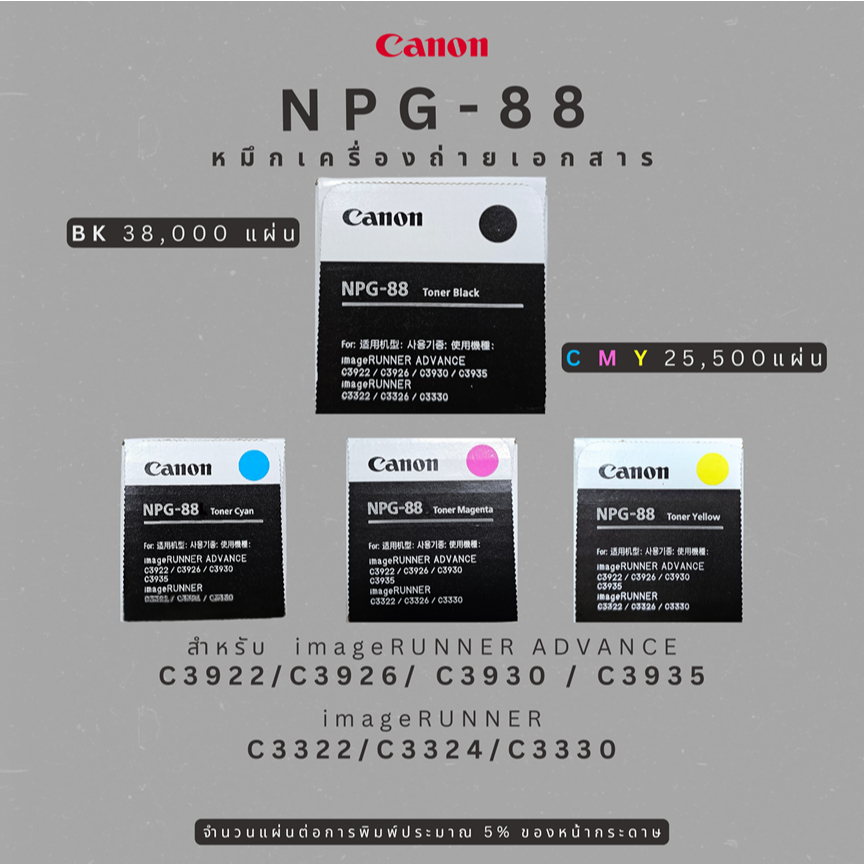 Canon NPG-88 หมึกเครื่องถ่ายเอกสาร ของแท้ | Shopee Thailand