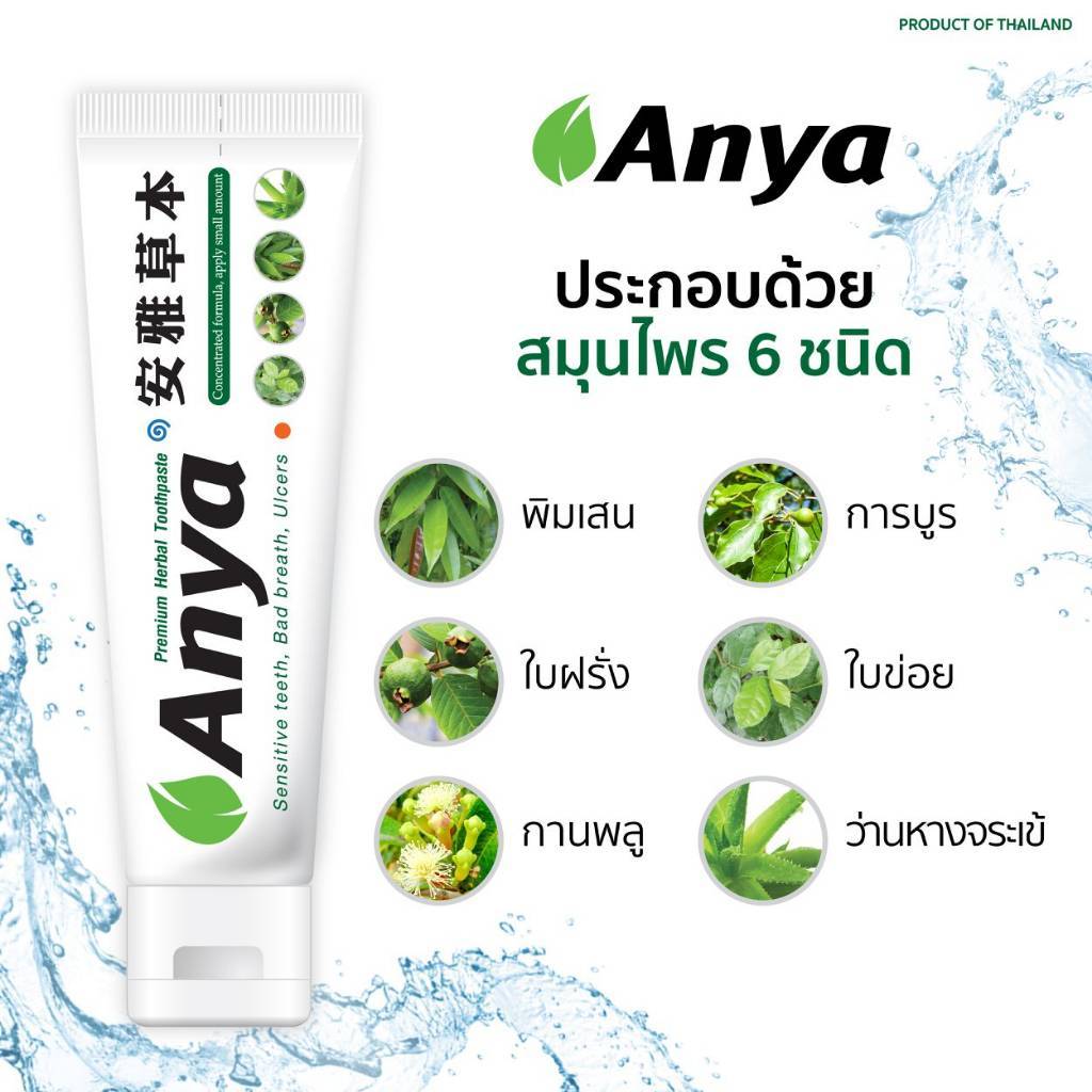 ยาสีฟันสมุนไพร อัญญ่า (ANYA Toothpaste) คุณภาพส่งออก ขนาด 120g | Shopee Thailand