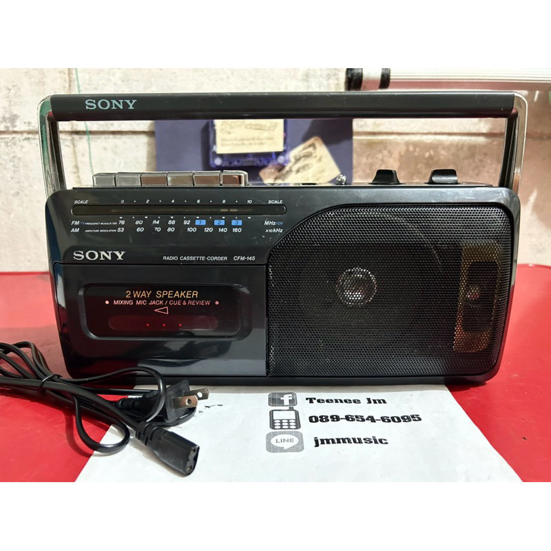 SONY CFM-145 [220V] เครื่องเล่นเทป+Line in[MIC]+วิทยุหูหิ้ว ใช้งานเต็ม ...