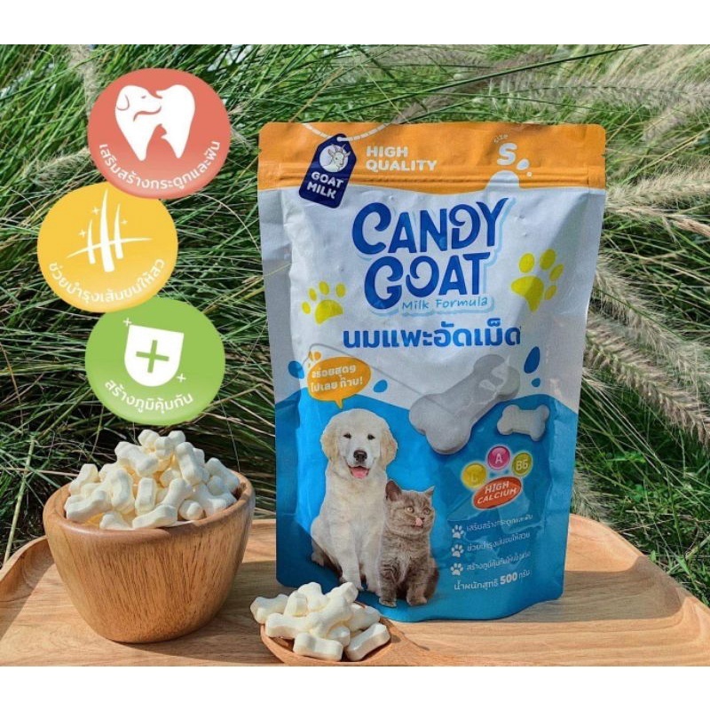 Candy Goat Milk แคนดี้โกทมิลค์ นมแพะอัดเม็ด สุนัขและแมวเเละสัตว์เลี้ยง ...