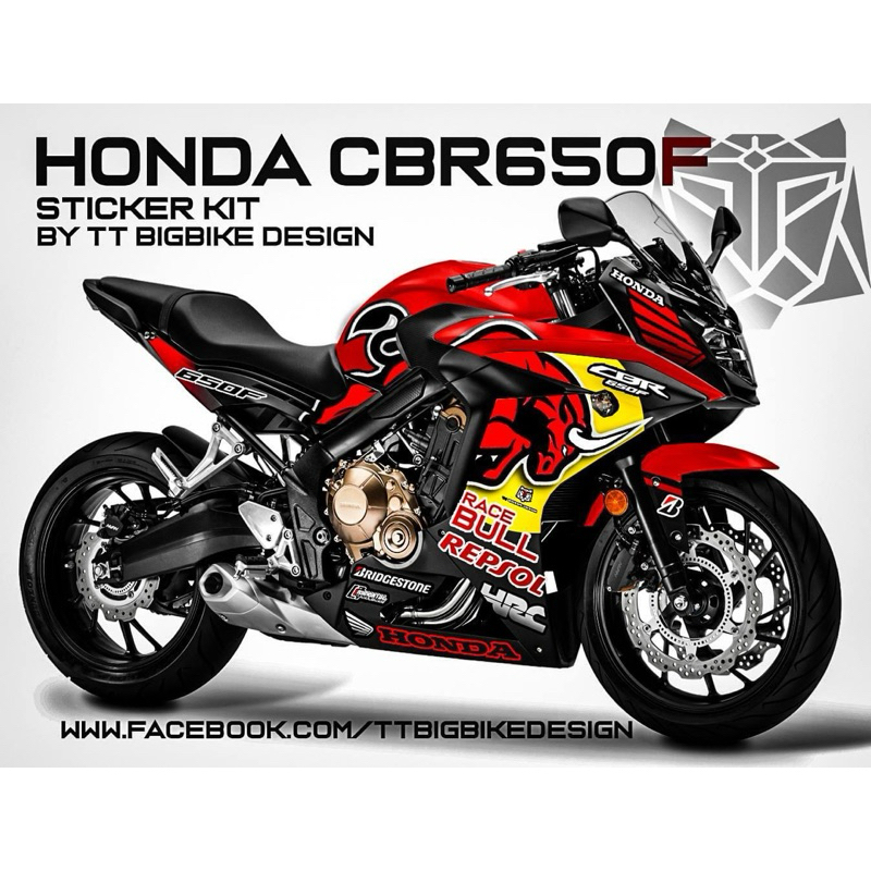 (Mr.AM) ชุดสติ๊กเกอร์ [เกรด Premium] Honda CBR650F (RACE BULL) | Shopee ...