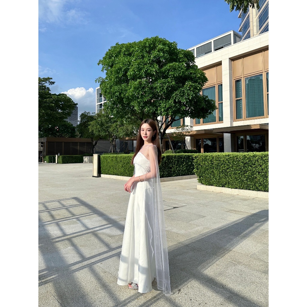 Grace Dress เดรสเกาะอกยาว ชุดพรีเวดดิ้ง | Shopee Thailand