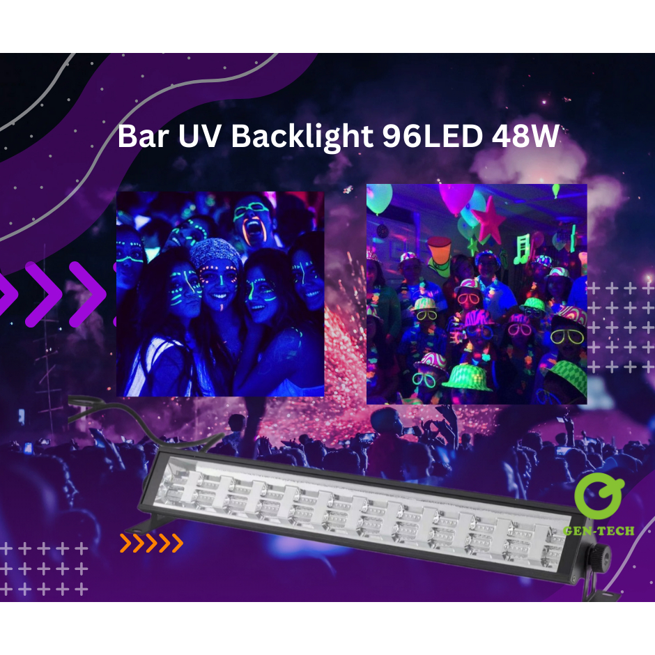 ไฟแบ็ลคไลค์ ไฟuv 96led*0.5w Led Par Backlight UV Disco DJ Light 48w led Bar for Party | Shopee ...