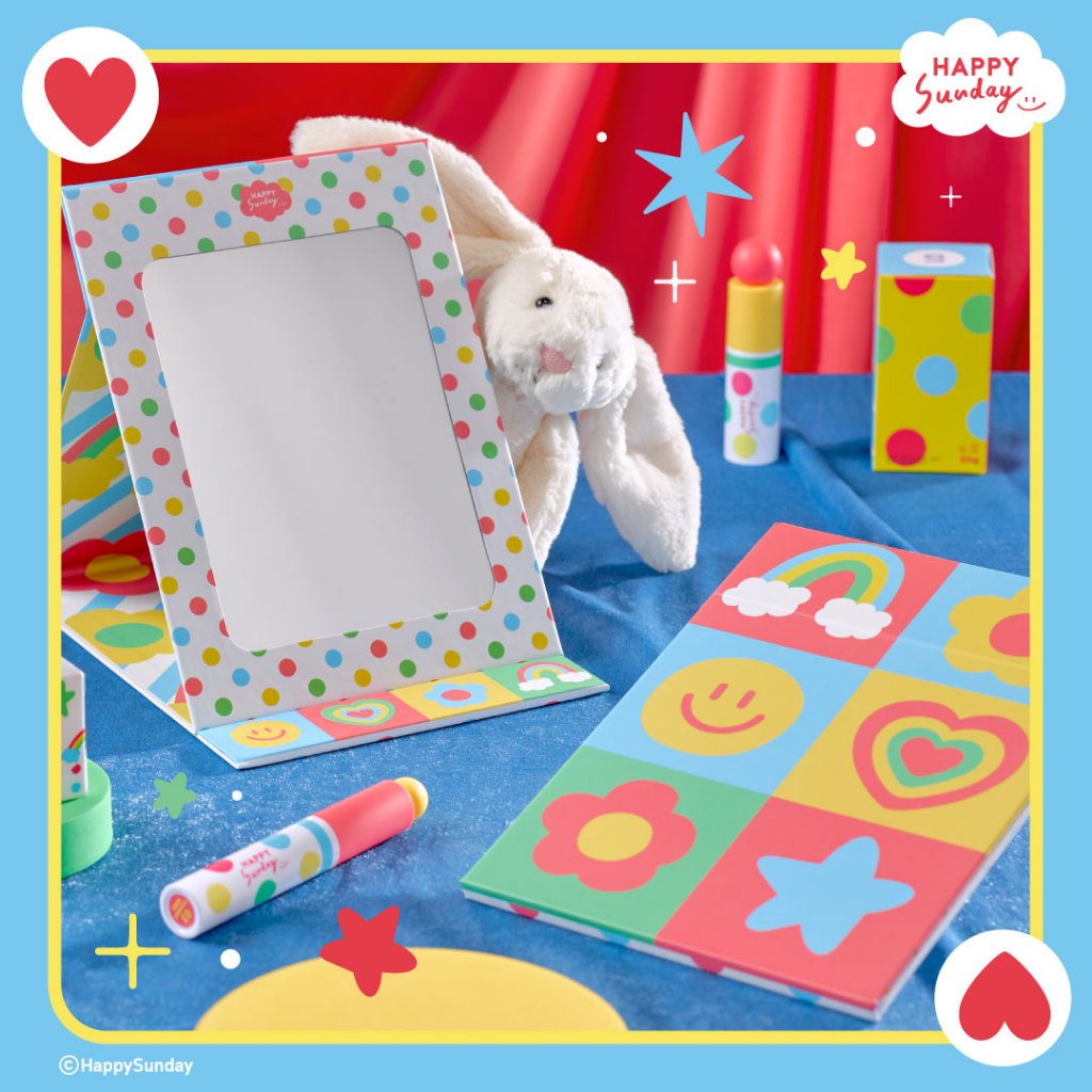 HAPPY SUNDAY MAGIC BLING BLING MIRROR | กระจกตั้งโต๊ะพับได้ | Shopee ...