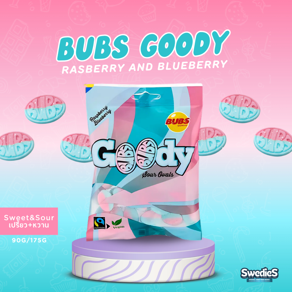 Bubs Goody Rasberry and Blueberry Sour Ovals | วงรีรสราสเบอร์รี่และบลู ...